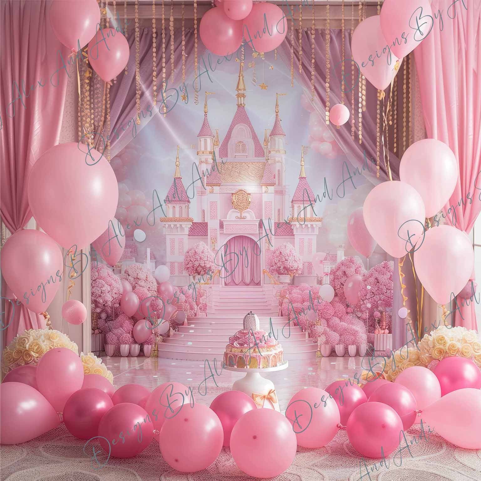Pink Princess Birthday Event Birthday Photo Shoot Birth Day Overlay ...