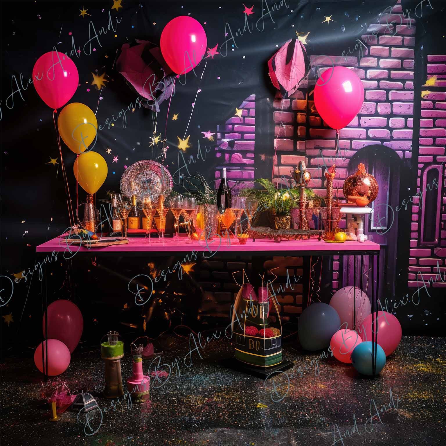 Digital Party Room Digital Backdrop Background Birthday Child Photo ...