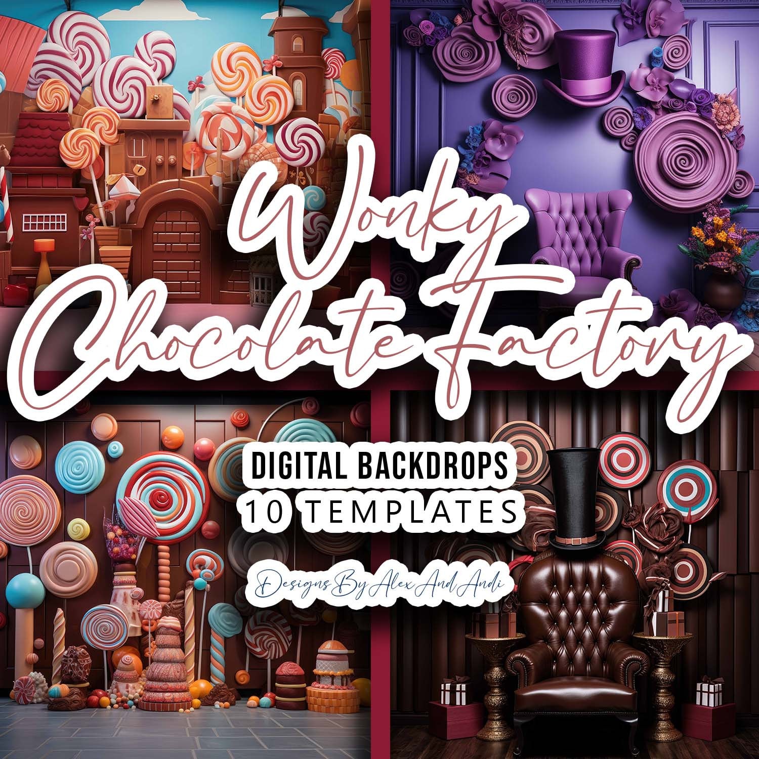 Wonky Chocolate Factory Digital Backdrop Overlay Background Photo ...