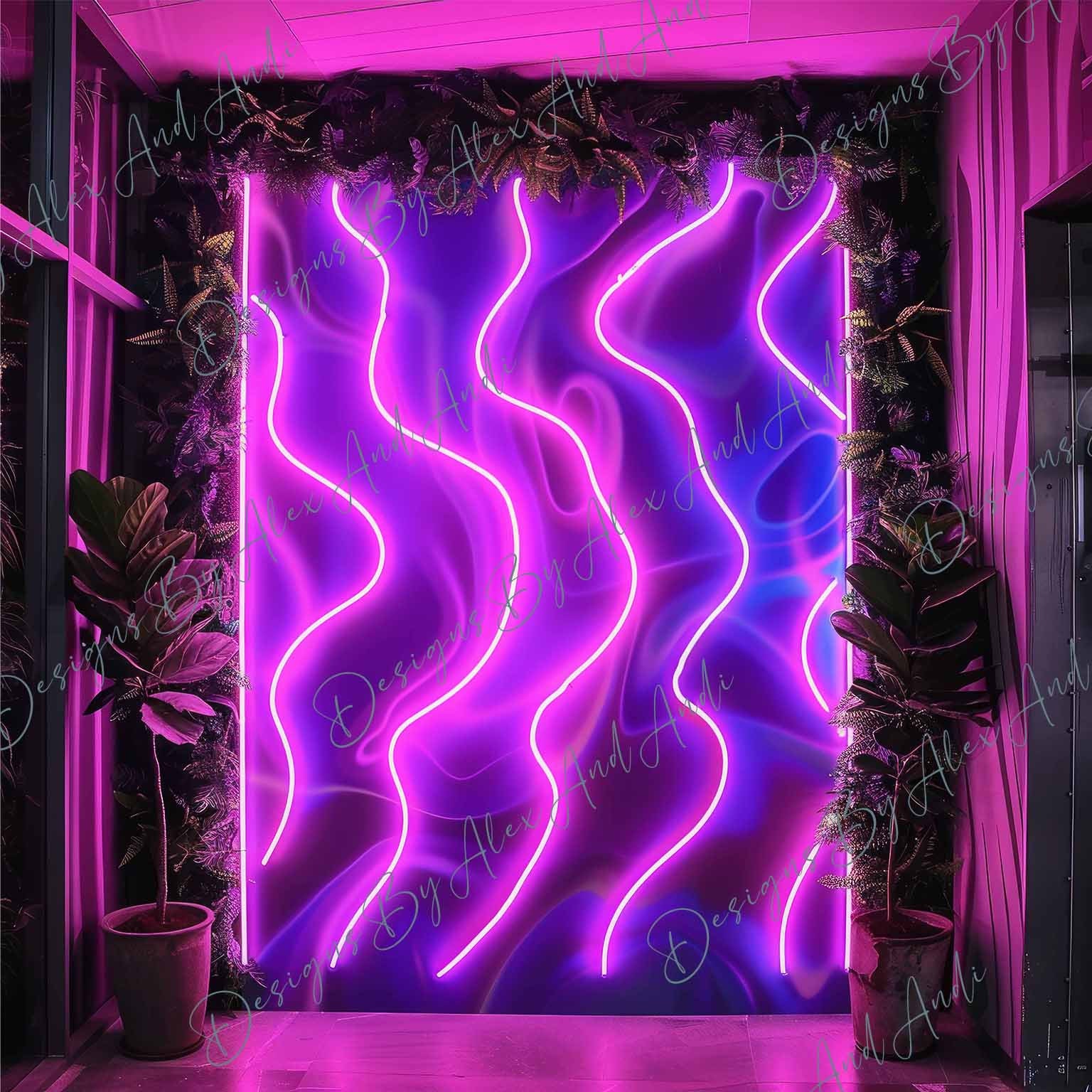 Disco Neon Digital Backdrop Groovy Overlay Dance Photo Shoot Picture ...