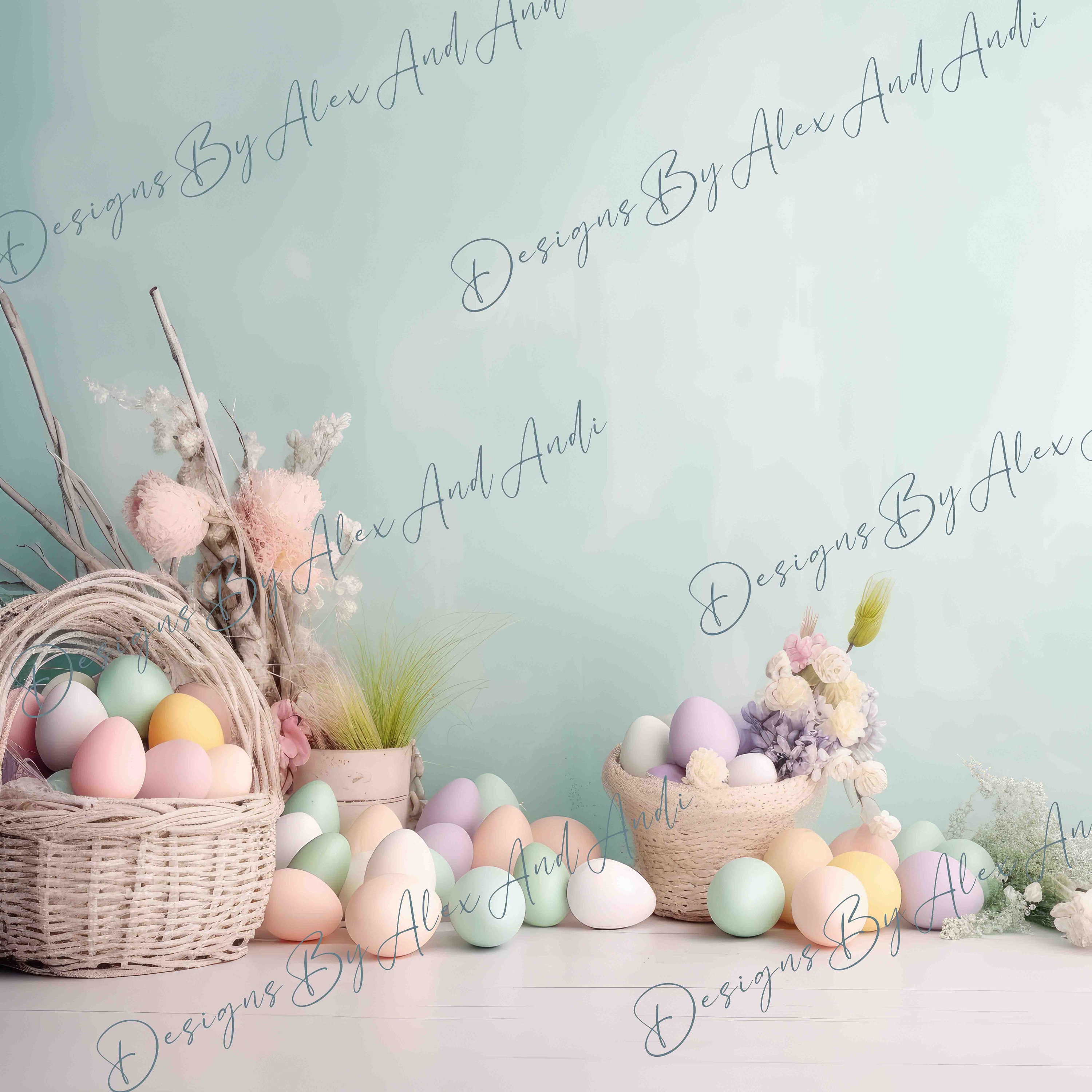 Easter Studio Backdrop Background Digital Photo Easter Photo Studio Set ...