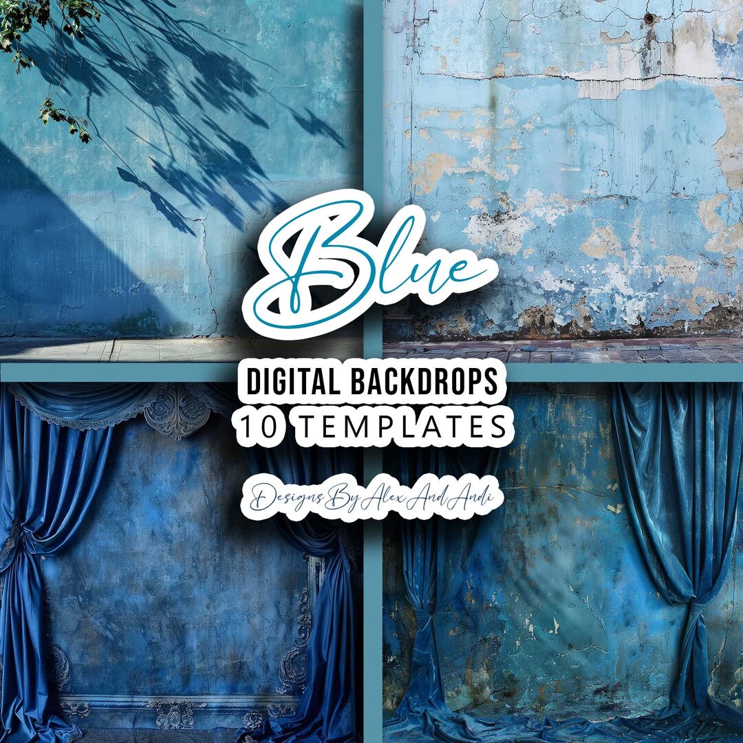 Blue Digital Backdrop Overlay Background Photo Wedding Party Picture ...
