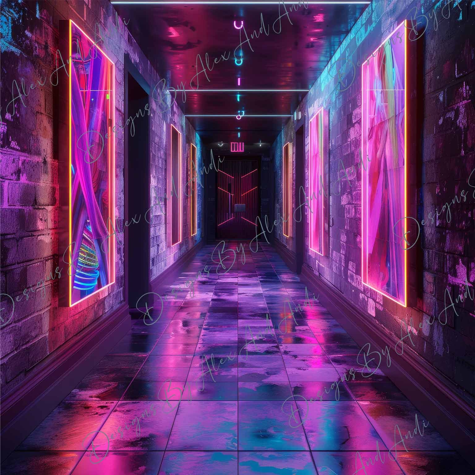 Neon Art Wall Digital Backdrop Decorated Wall Backdrop Art Photo Wall ...