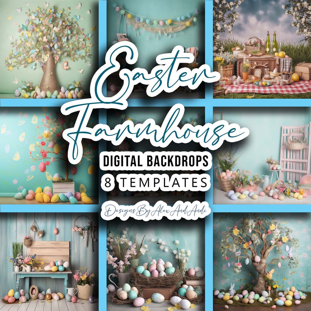 Easter Farmhouse Backdrop Background Digital Photo Easter Photo Studio ...
