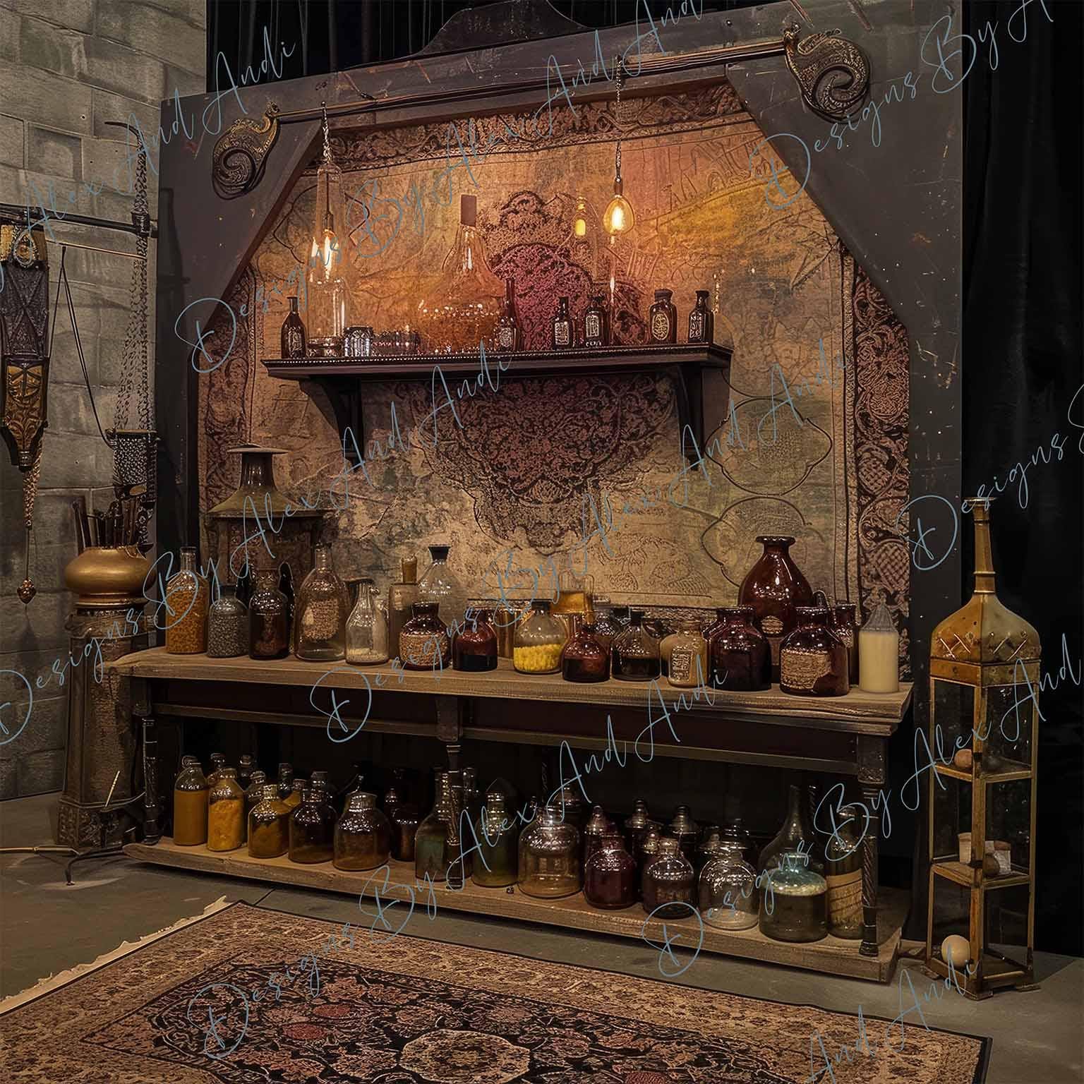 Alchemy Photo Digital Backdrop Chemistry Potion Picture Back Ground ...