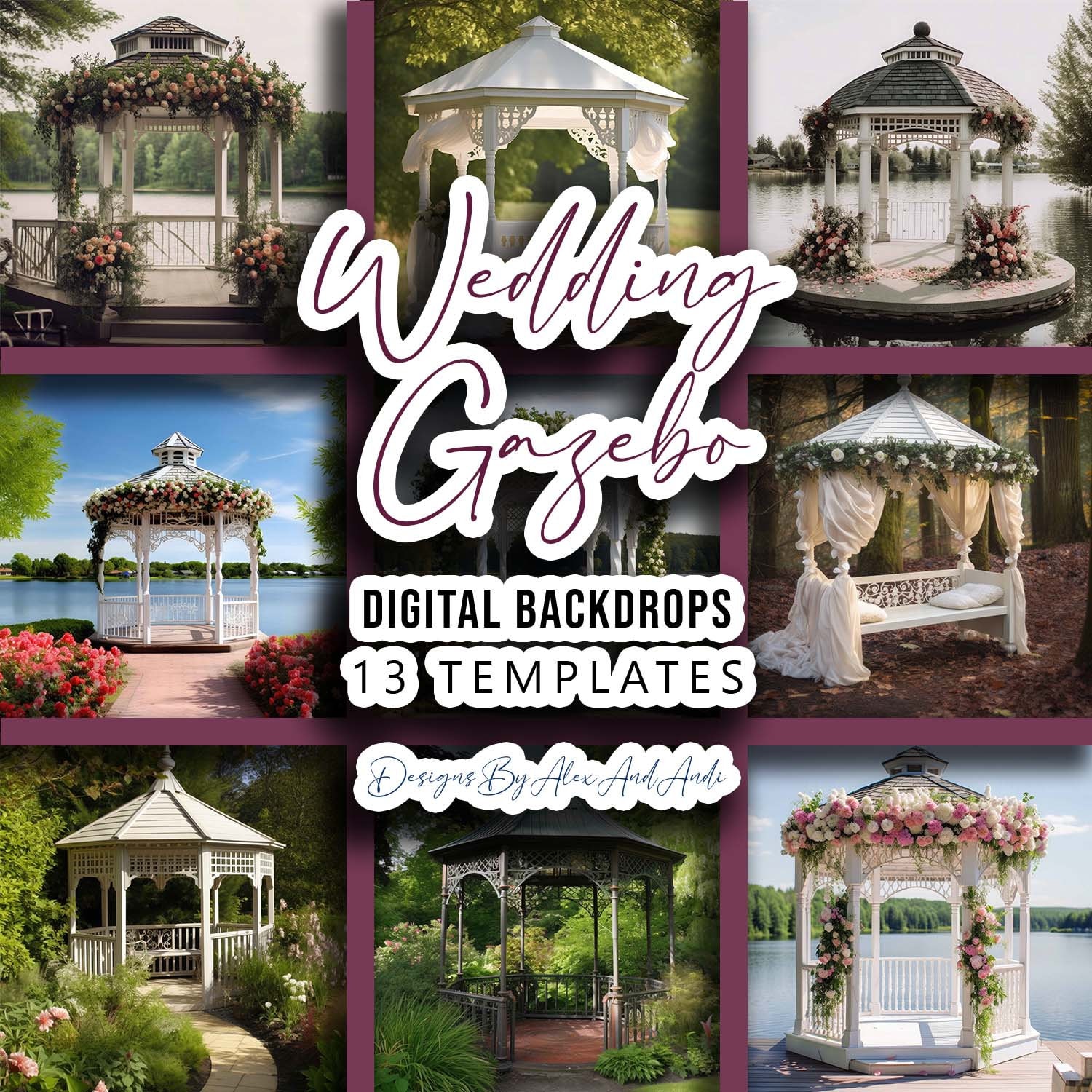 Wedding Gazebo Backdrop Background Digital Photo Shoot Studio Newlywed ...