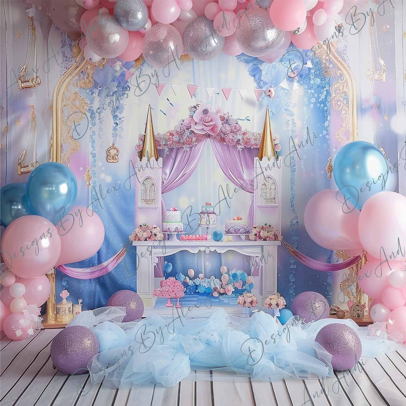 Princess Birthday Background Birthday Digital Backdrop Birth Day ...