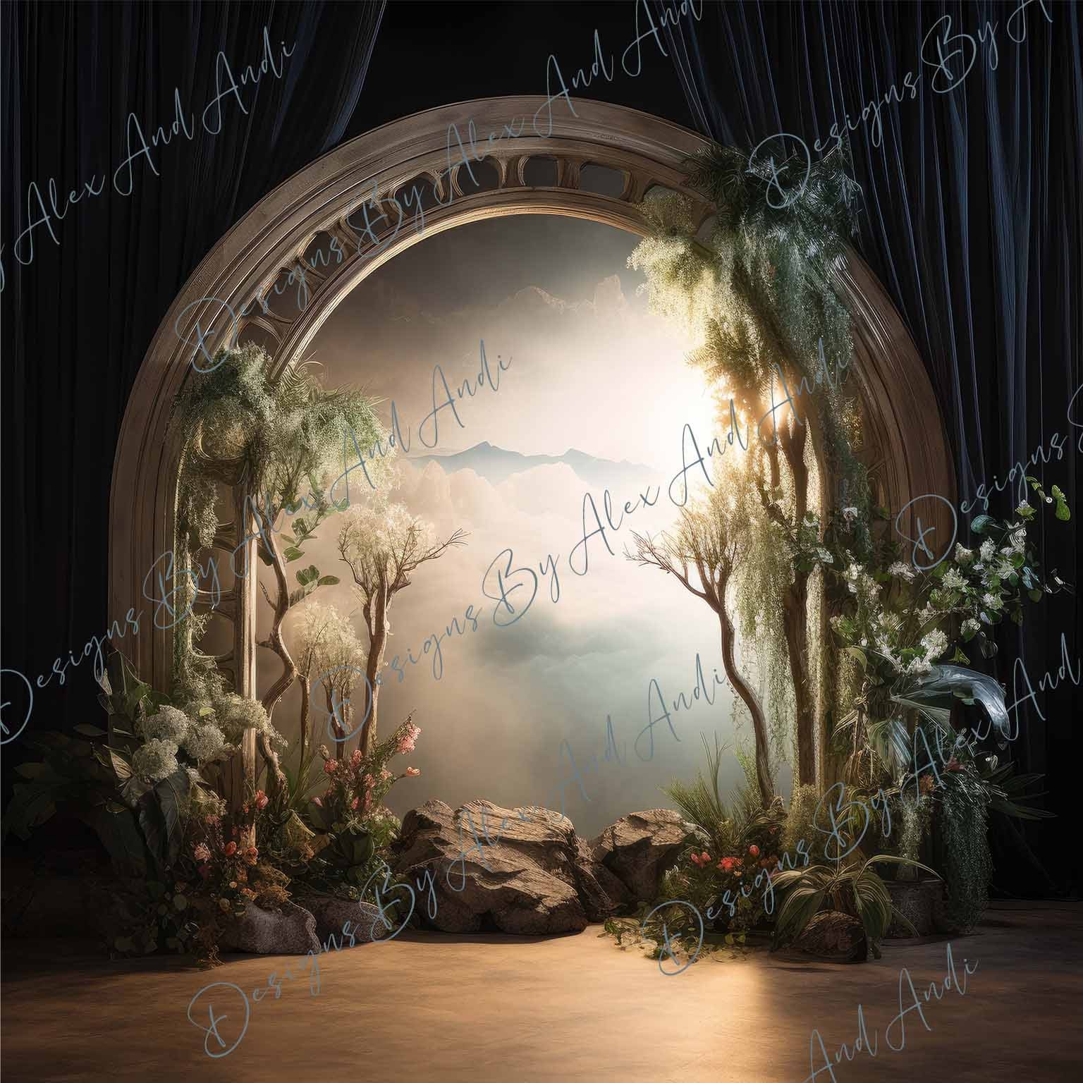 Arch Backdrop Arche Background Digital Birthday Child Photo Shoot ...