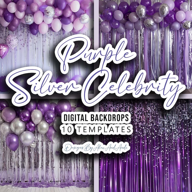 Purple Silver Celebrity Background Model Back Ground Booth Party Birth ...