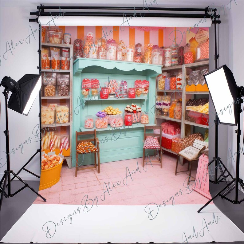 Candy Store Studio Backdrop Background Digital Photo Shoot Picture Prop ...