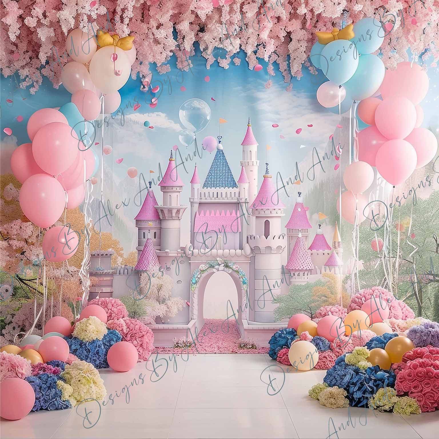 Princess Birthday Background Birthday Digital Backdrop Birth Day ...