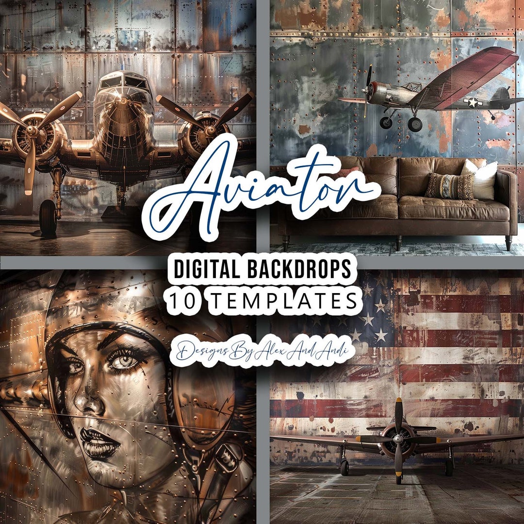 Aviator Airplane Digital Backdrop: Aviation Photo Shoot (JPG) - Etsy