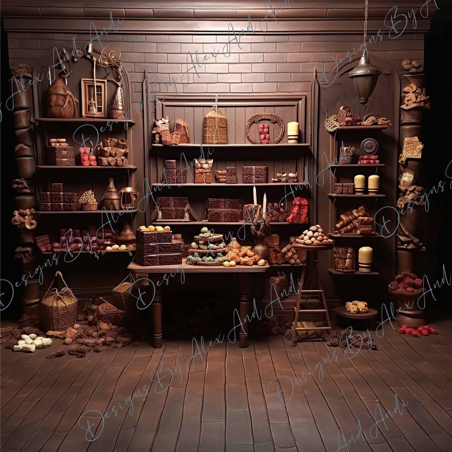 Chocolate Studio Backdrop Background Digital Birthday Child Photo Shoot ...