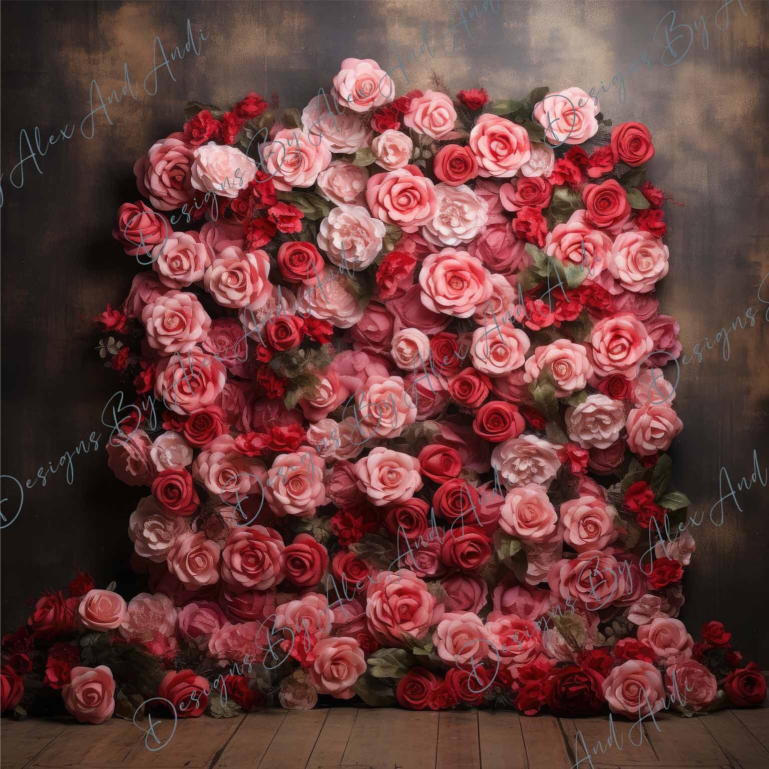 Rose Wall Backdrop Background Digital Birthday Child Photo Shoot ...