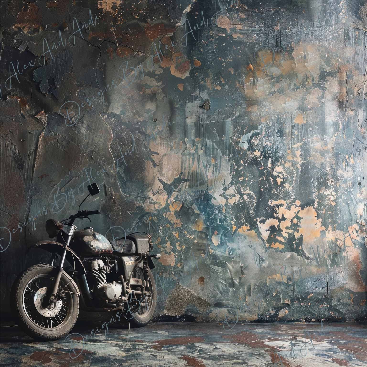 Rustic Motorcycle Digital Overlay Backdrop Background Party Wedding ...