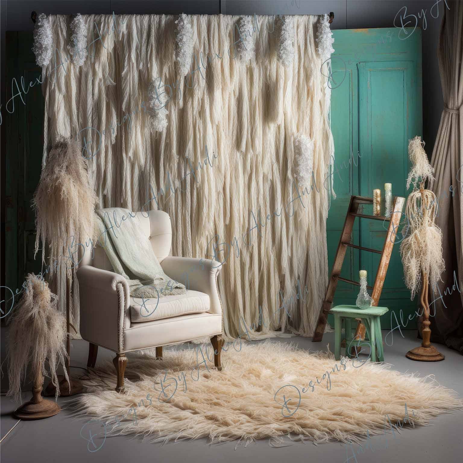 Colorful Fringe Backdrop Background Digital Photo Shoot Picture Prop ...