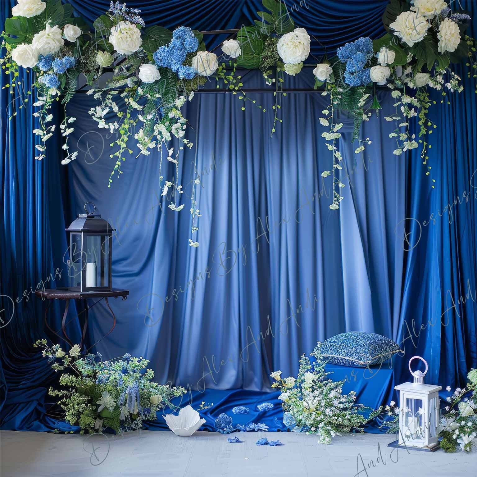 Blue Graduation Studio Photo Graduation Back Ground Ceremony Background ...