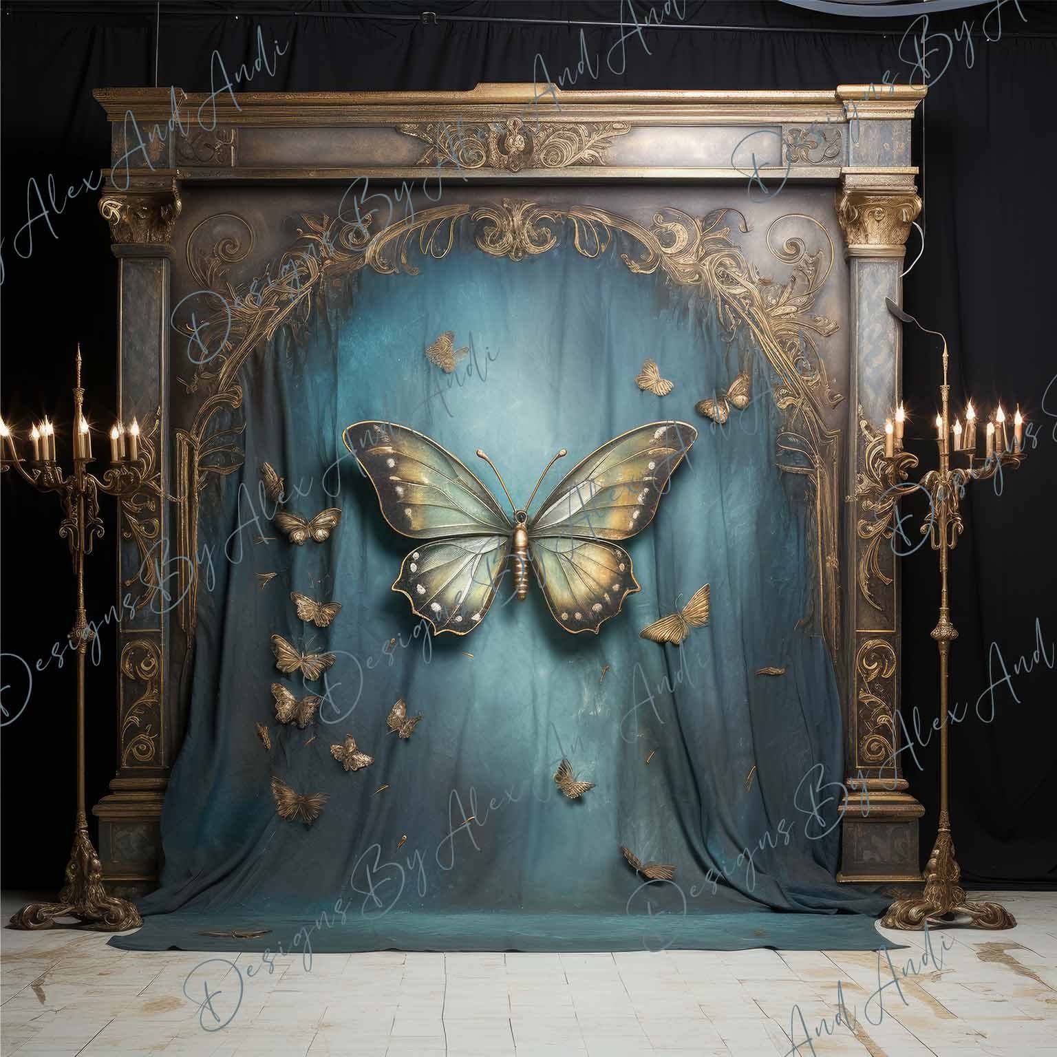 Butterfly Studio Backdrop Background Digital Birthday Child Photo Shoot ...