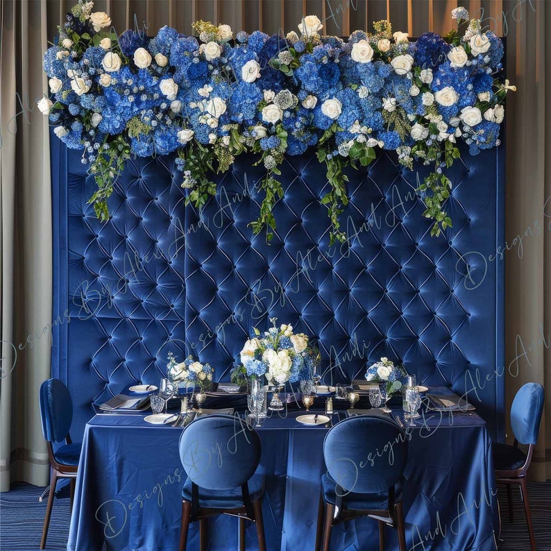 Blue Celebrity Digital Backdrop Overlay Wedding Background Sweet 16 ...
