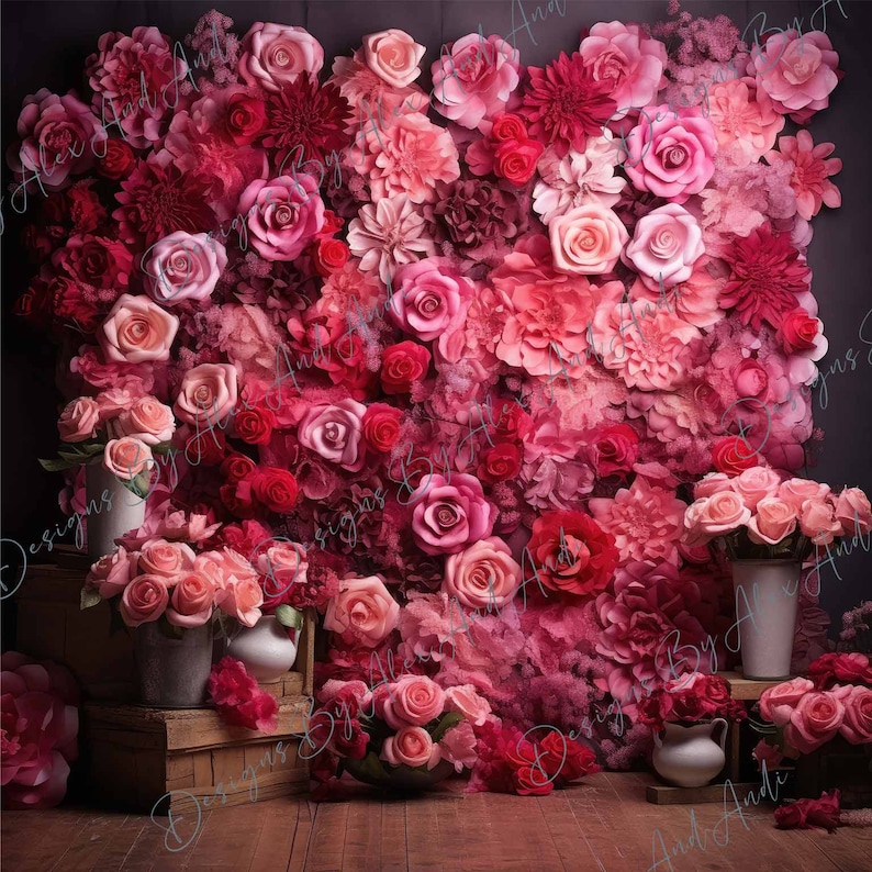 Rose Backdrop Background Digital Birthday Child Photo Shoot Picture ...