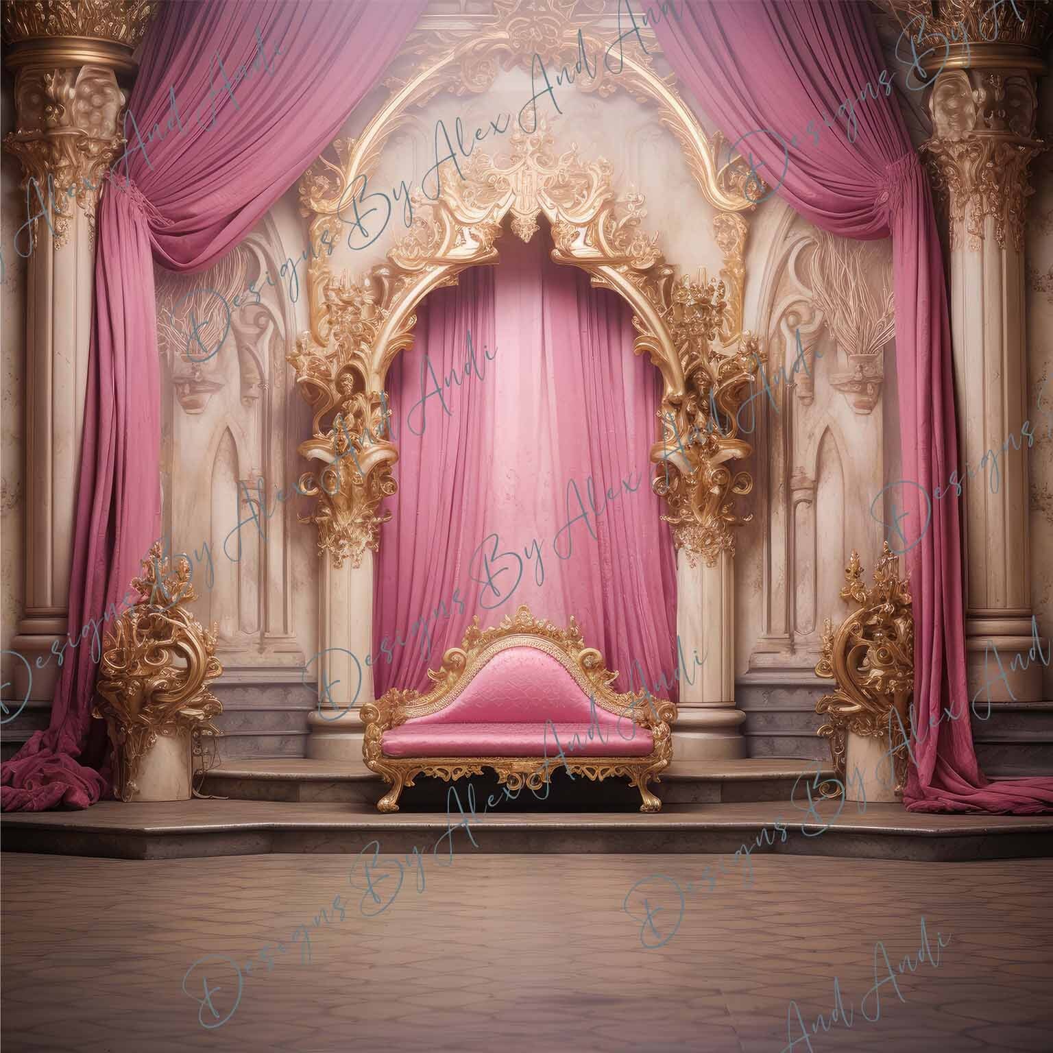 Princess Studio Backdrop Background Digital Child Sweet 16 Photo Shoot ...