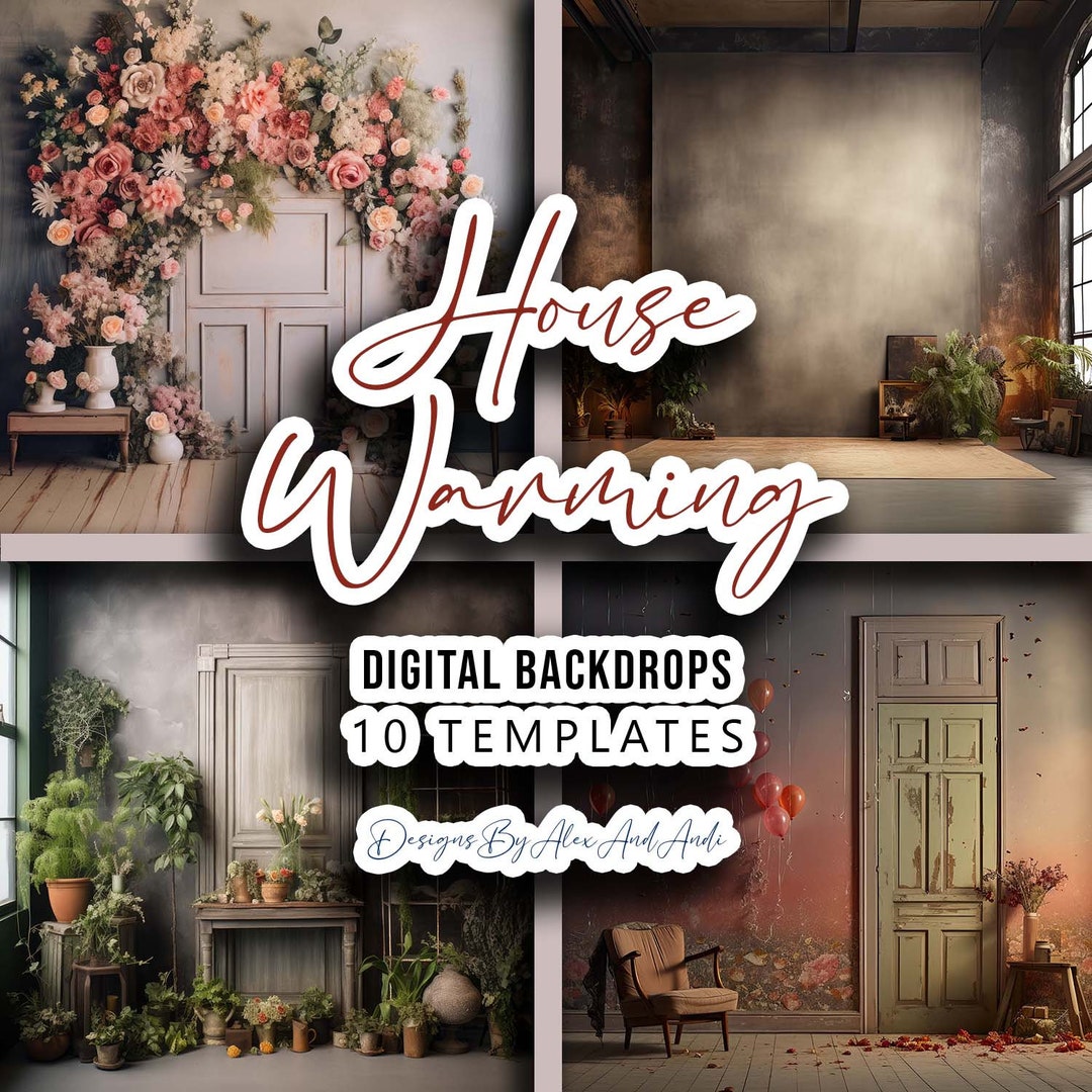 House Warming Digital Backdrop Overlay Background Birthday Home Photo ...