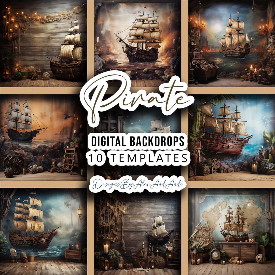 Pirate Backdrop Background Digital Birthday Child Photo Shoot Picture ...