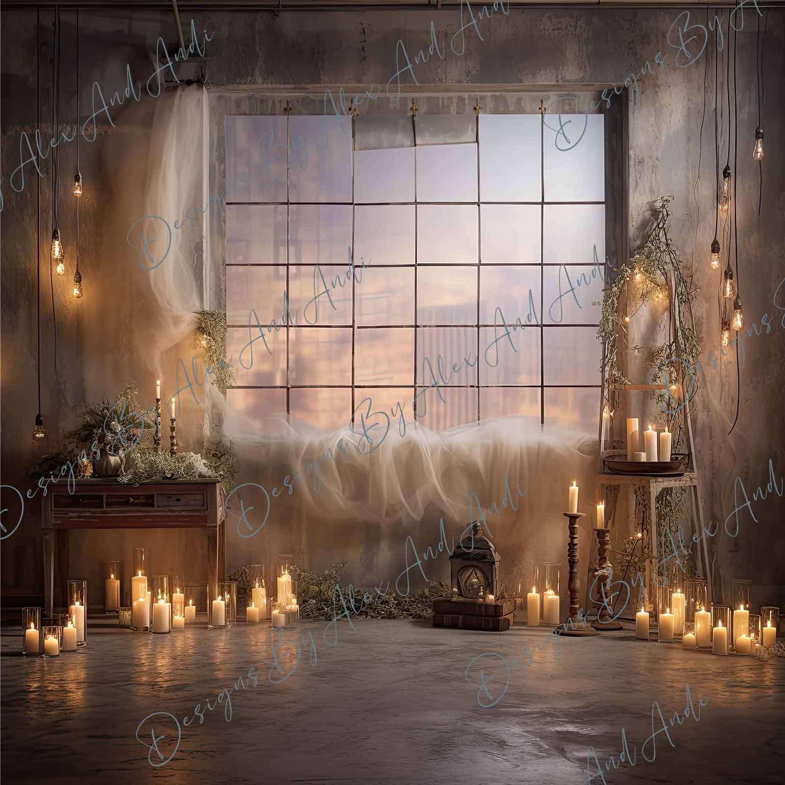 Candle Light Studio Backdrop Background Digital Birthday Child Photo ...