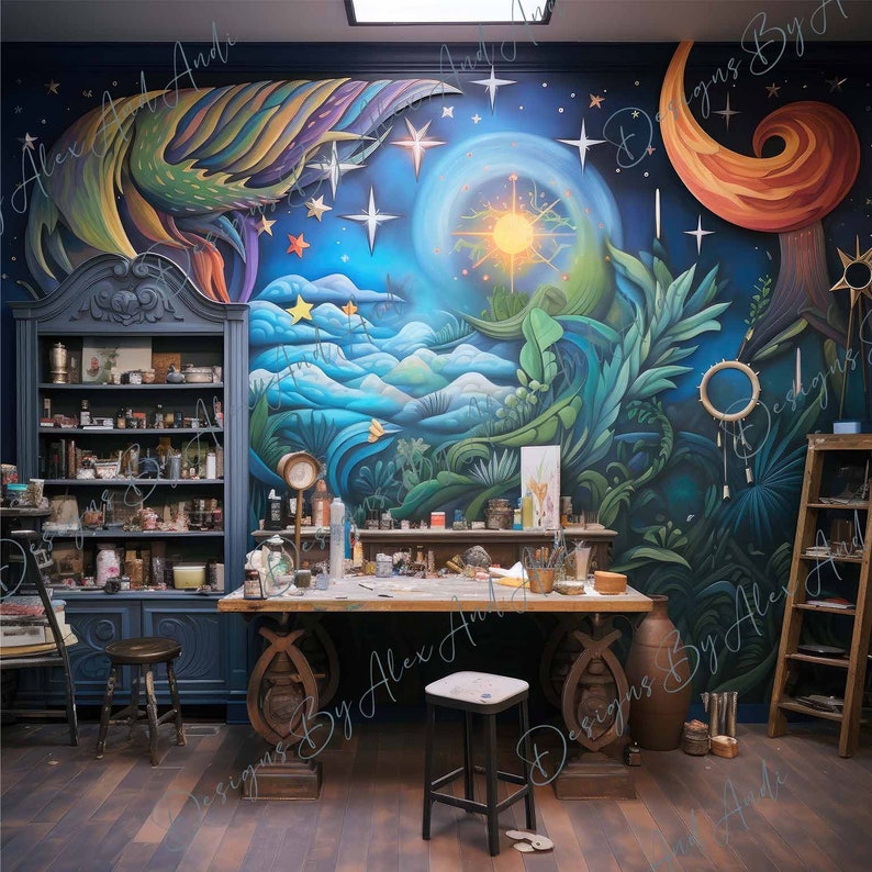 Arts and Crafts Studio Backdrop Artful Backdrop Background Digital ...