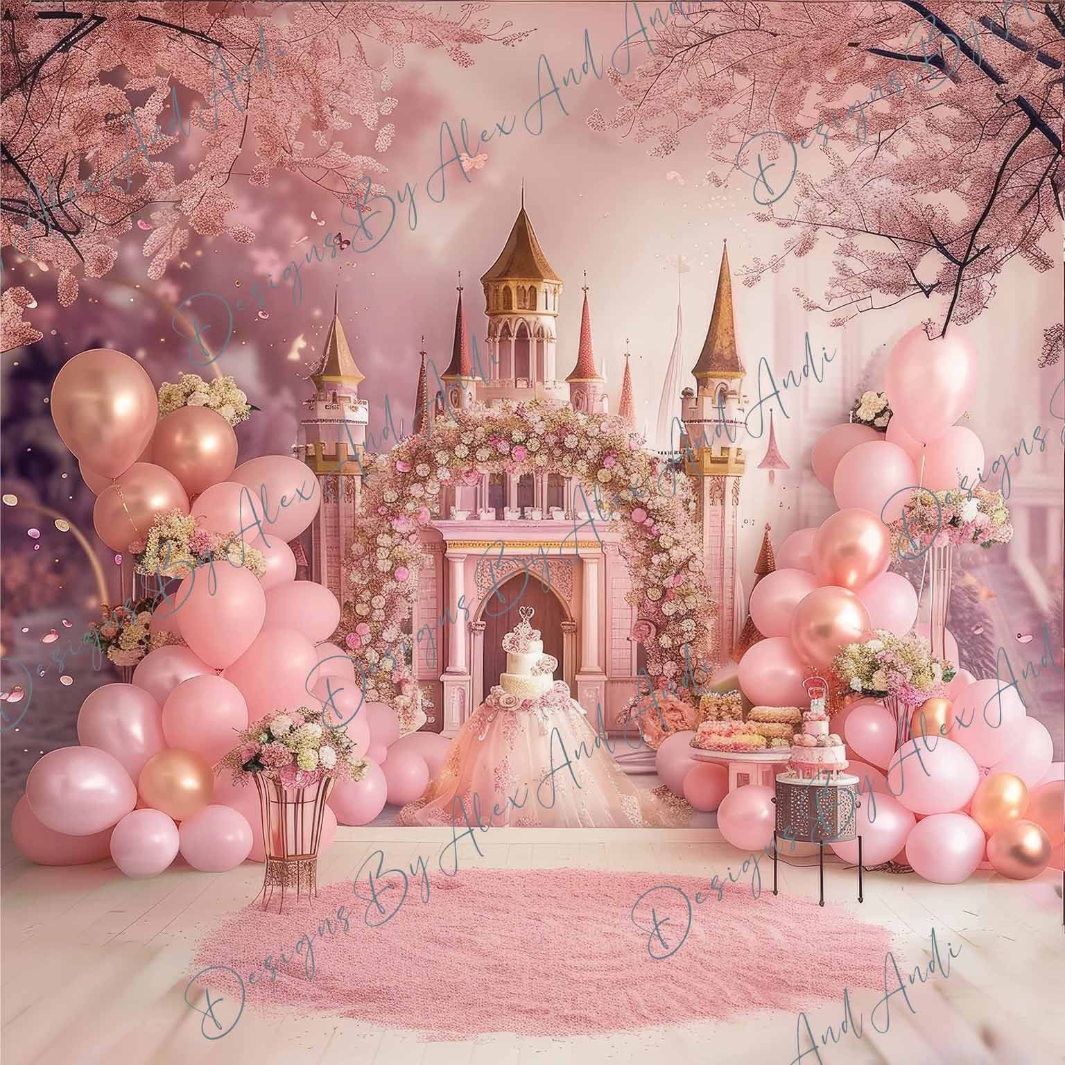 Pink Princess Birthday Event Birthday Photo Shoot Birth Day Overlay ...