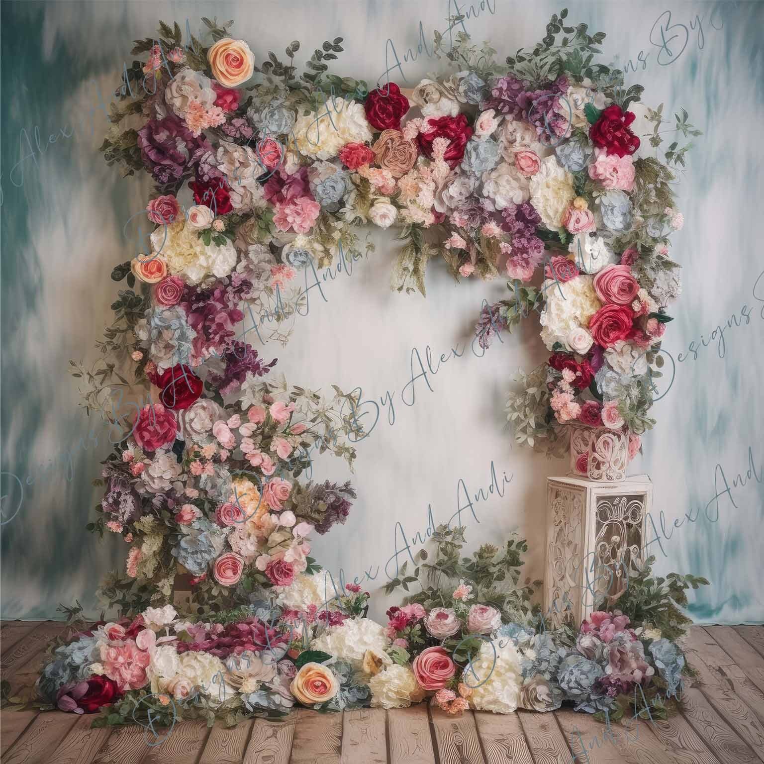 Brushed Floral Backdrop Background Digital Photo Shoot Studio Picture ...