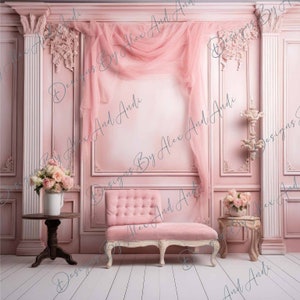 Pink Photo Prop Digital Backdrop Overlay Wedding Sweet 16 Background ...