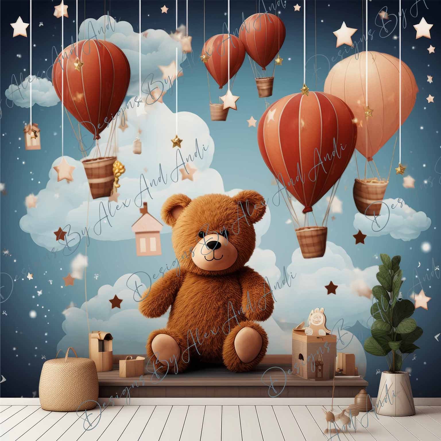 Boy Air Bear Digital Backdrop Overlay Background Child Photo Picture ...