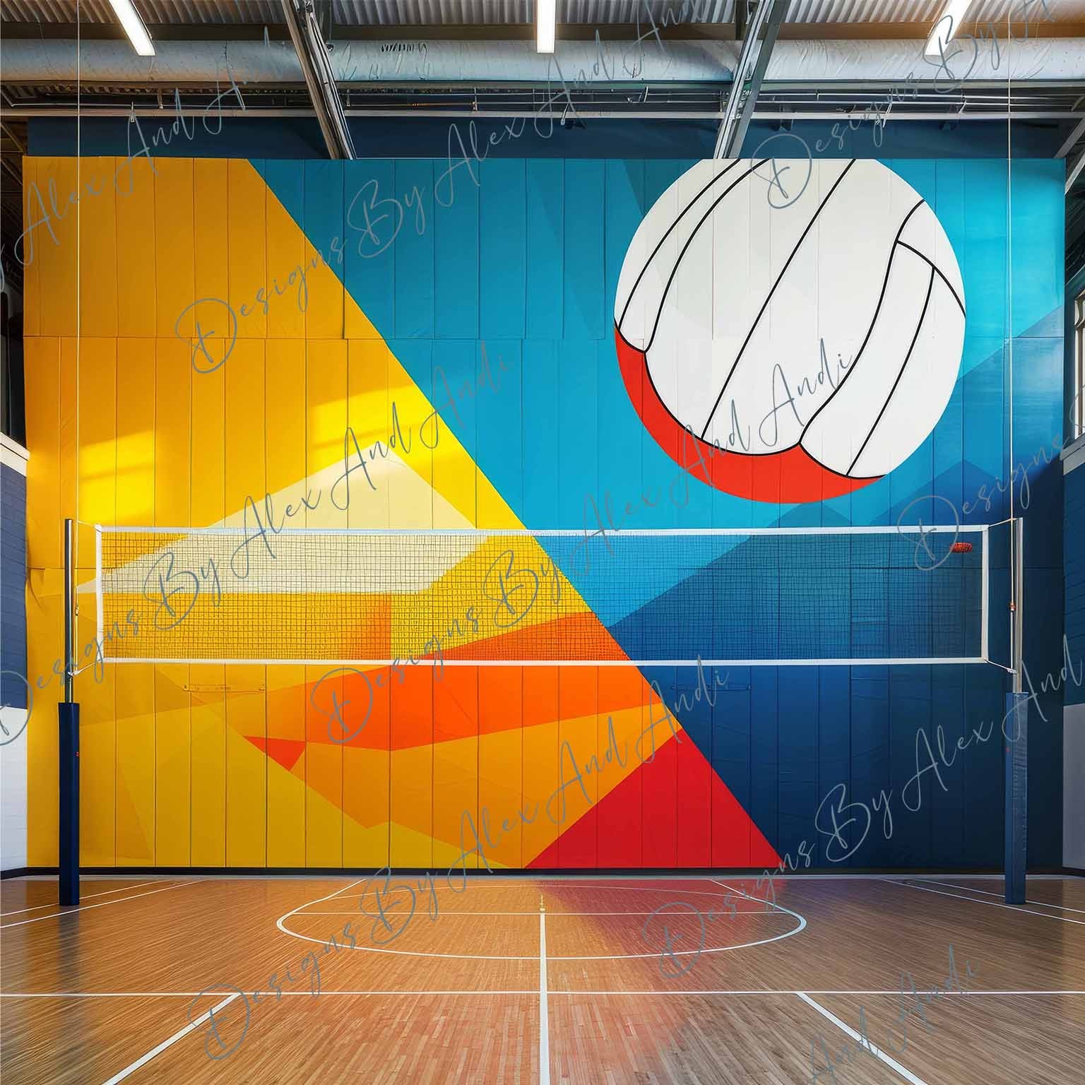 Volleyball Backdrop Sport Background Photo Shoot Ball Digital Backdrop ...