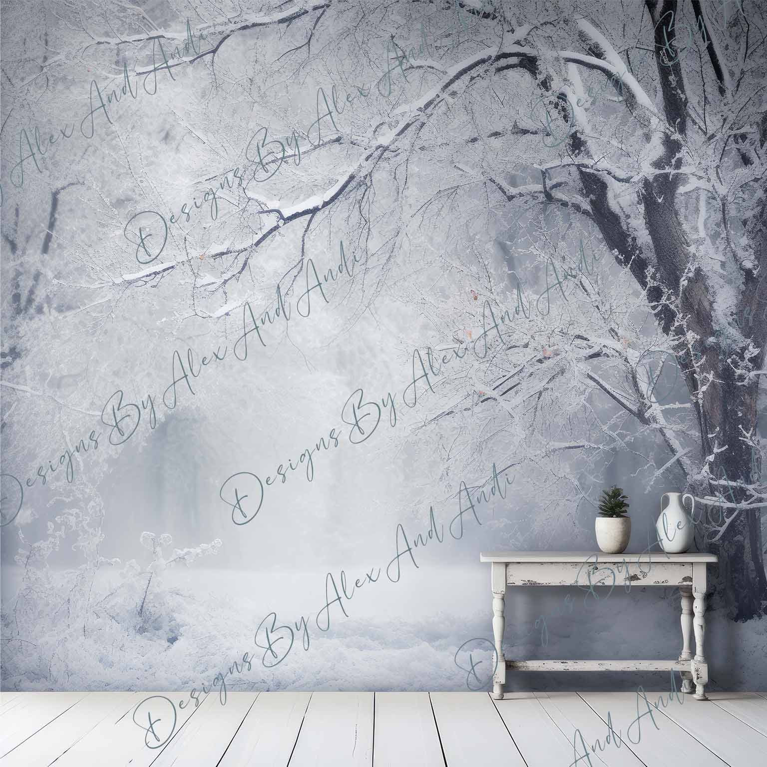 Modern Winter Digital Backdrop Overlay Background Birthday Photo ...