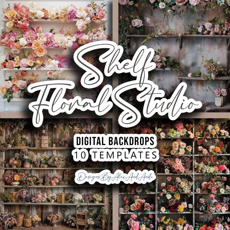 Shelf Floral Studio Back Drop Flowers Background Floral Photo Shelf ...