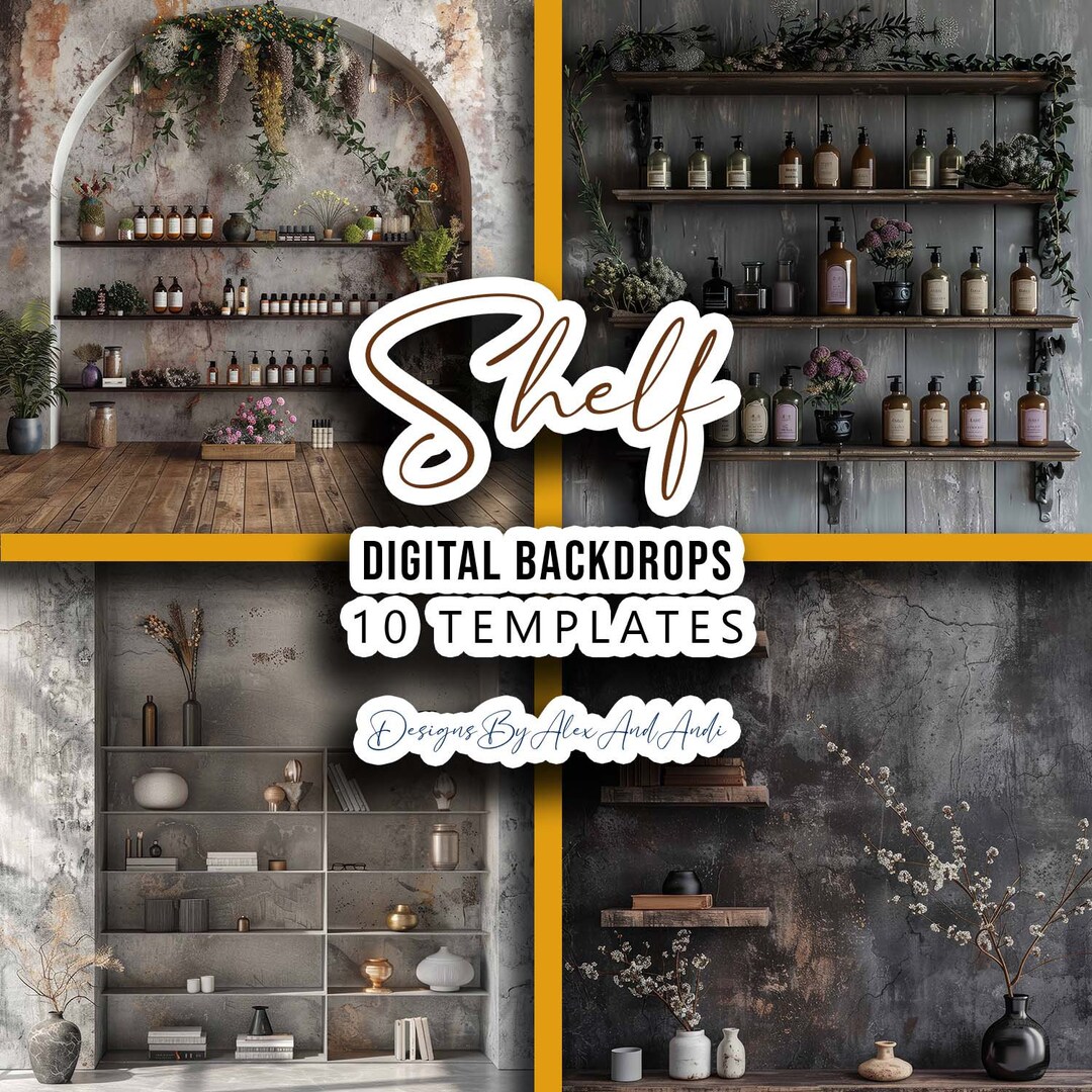 Shelf Digital Backdrop Decor Back Drop Overlay Picture Photo Shoot ...