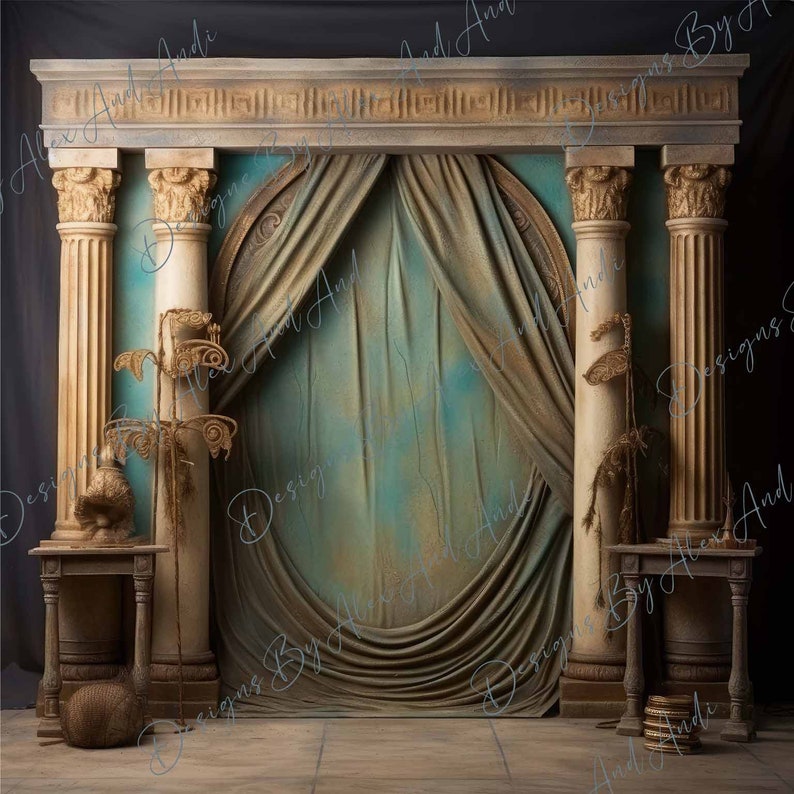 Ancient Greek Prop Digital Backdrop Overlay Wedding Sweet 16 Background ...
