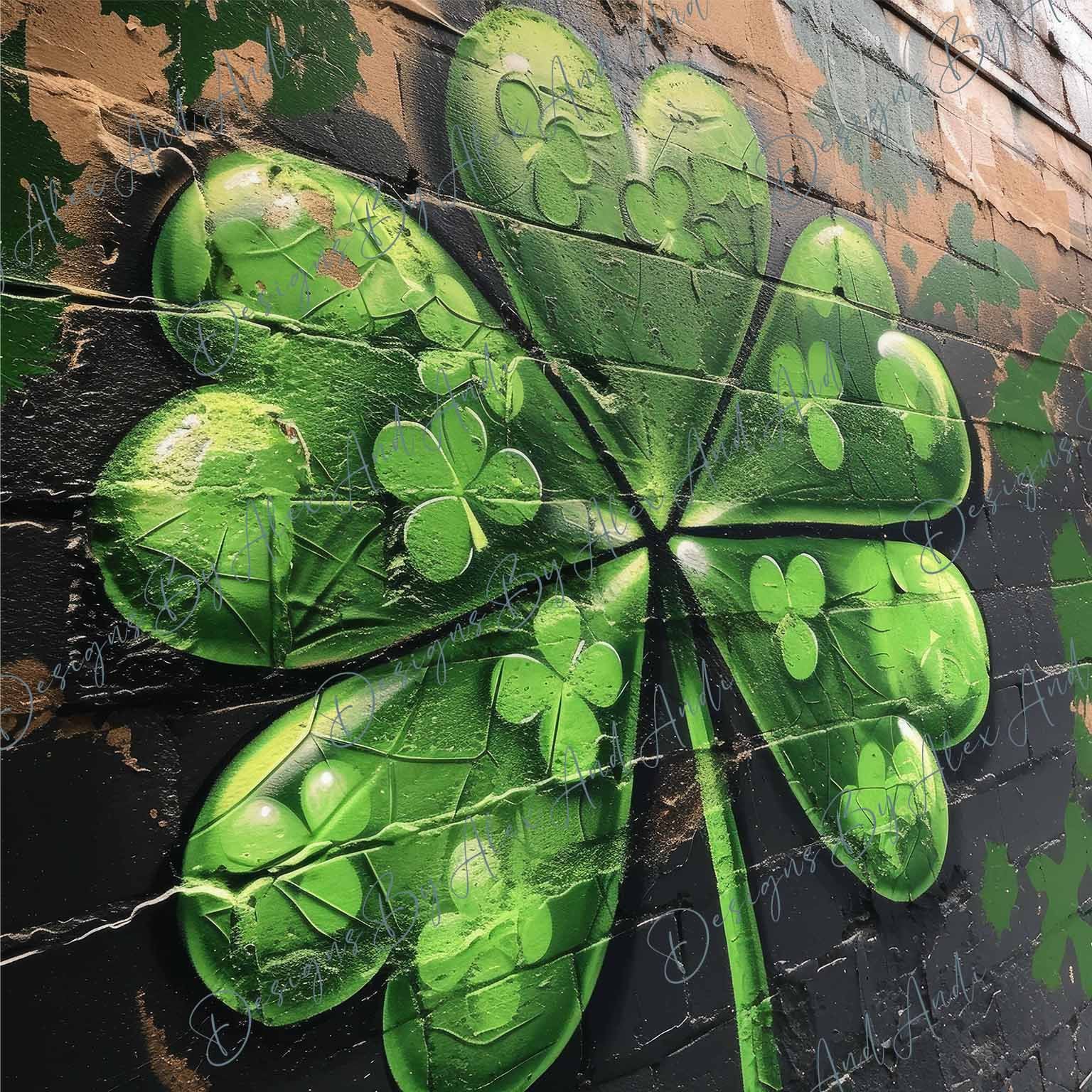 Lucky Charm Graffiti Wall Digital Background Backdrop Overlay Party ...