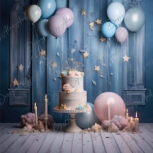 Birthday Cake Backdrop Background Digital Birthday Child Photo Shoot ...