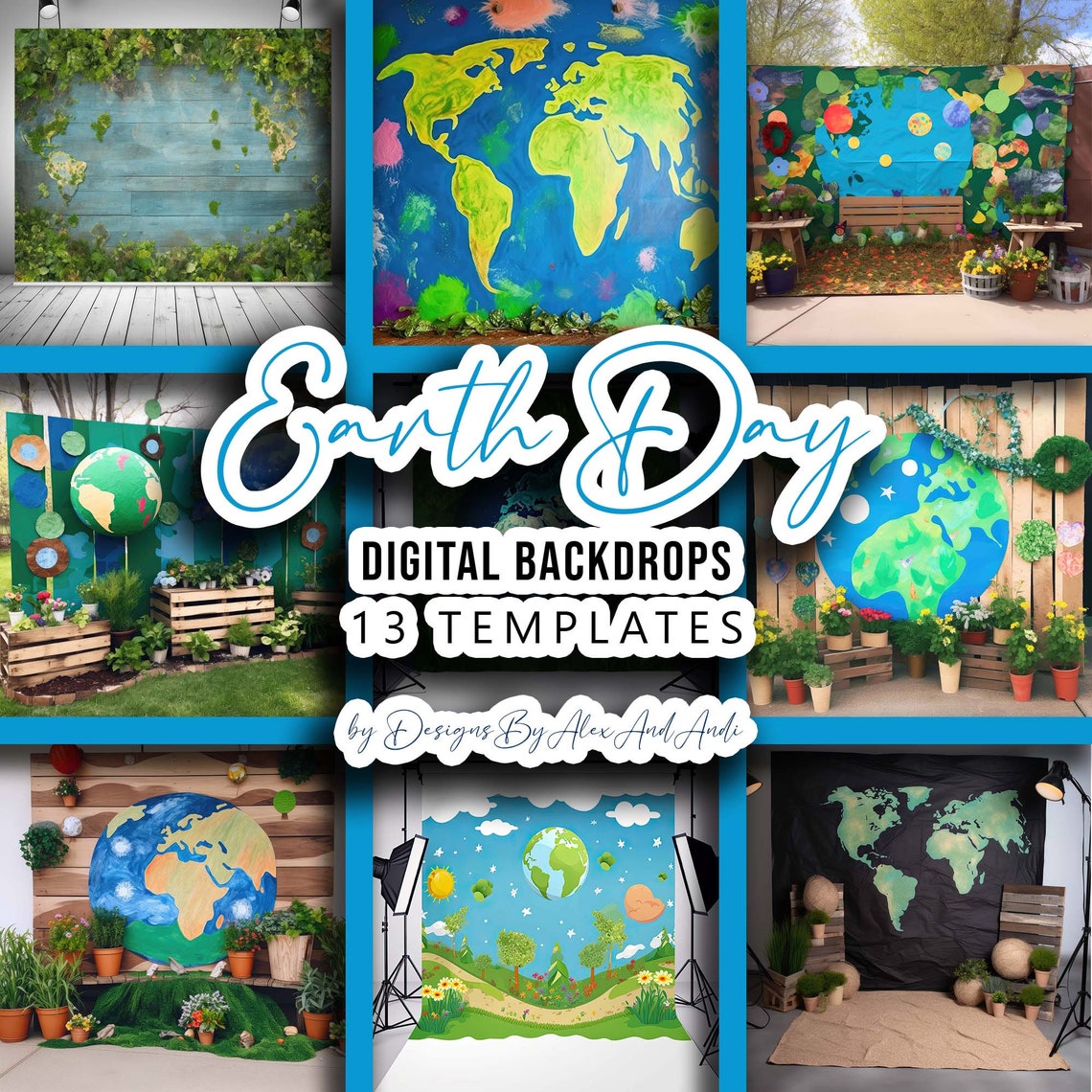 Earth Day Backdrop Background Digital Photo Shoot Studio Children ...