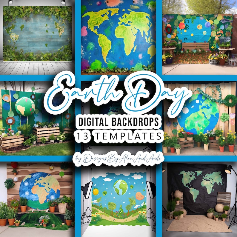 Earth Day Backdrop Background Digital Photo Shoot Studio Children ...