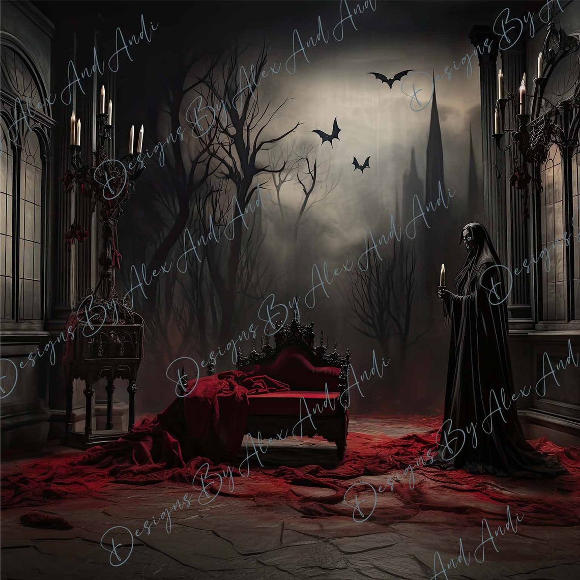 Vampire Room Digital Backdrop Background Birthday Child Photo Shoot ...