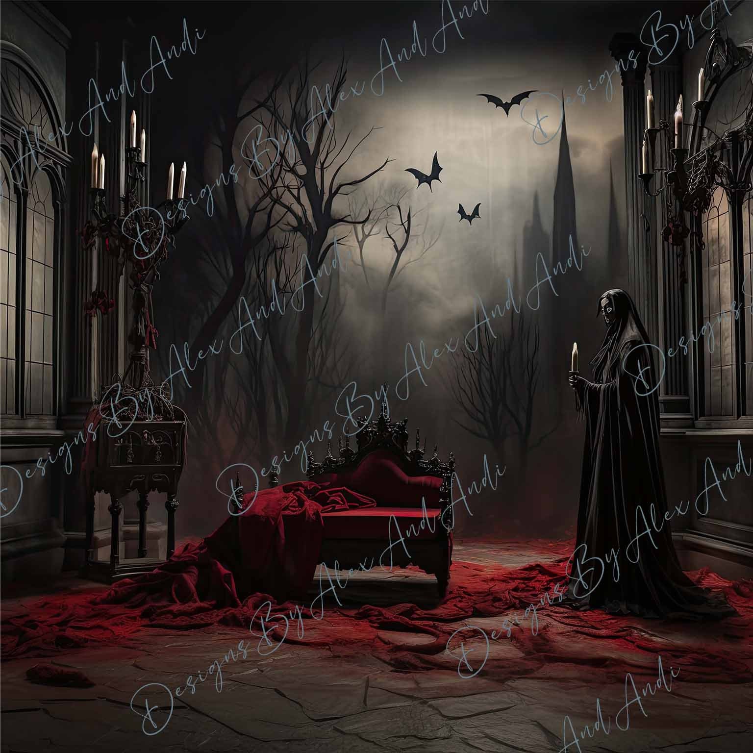 Vampire Room Digital Backdrop Background Birthday Child Photo Shoot ...