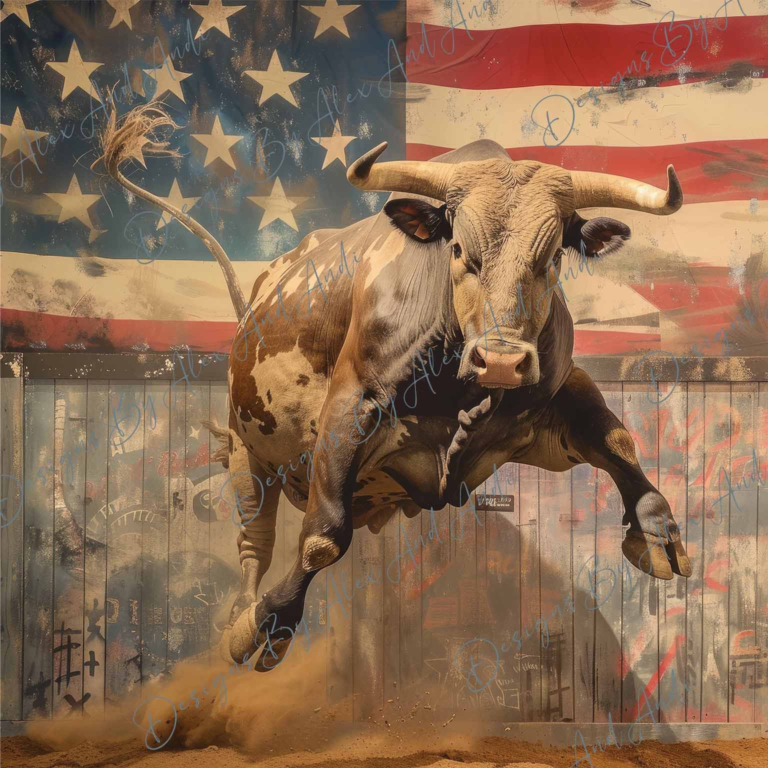 Rodeo Bull Wall Digital Background Backdrop Wedding Overlay Sweet 16 ...