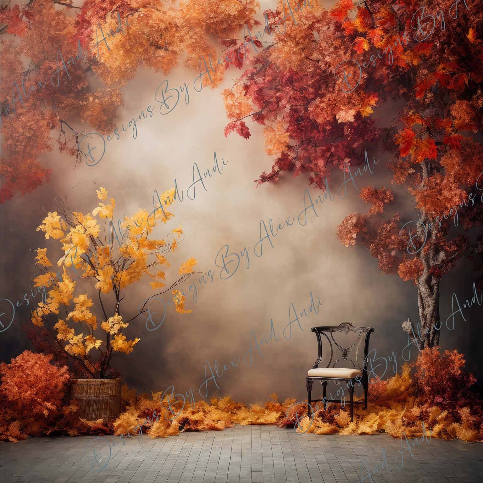 Modern Autumn Digital Backdrop Background Birthday Child Photo Shoot ...