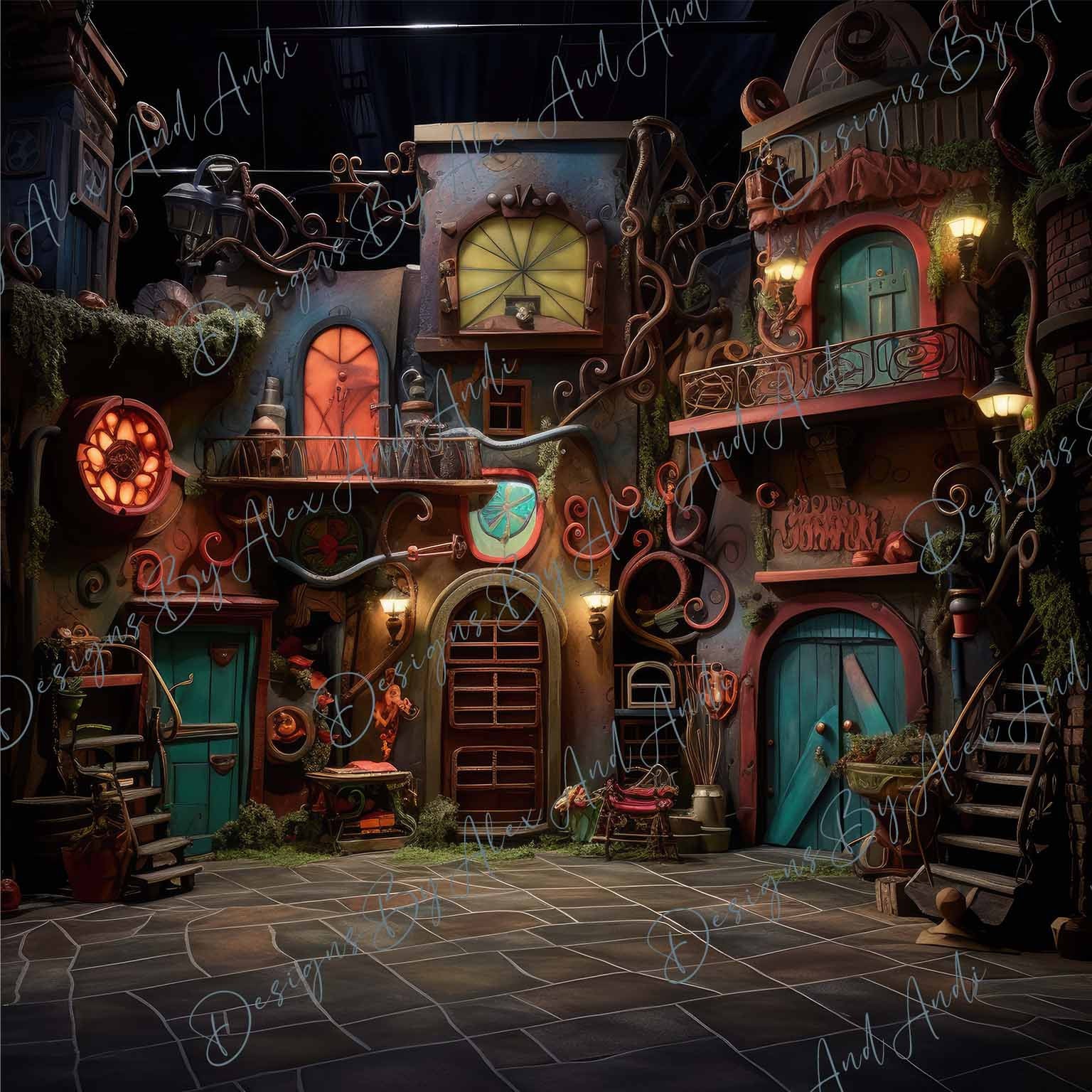 Elf Toy Factory Digital Backdrop Overlay Background Photo Picture ...