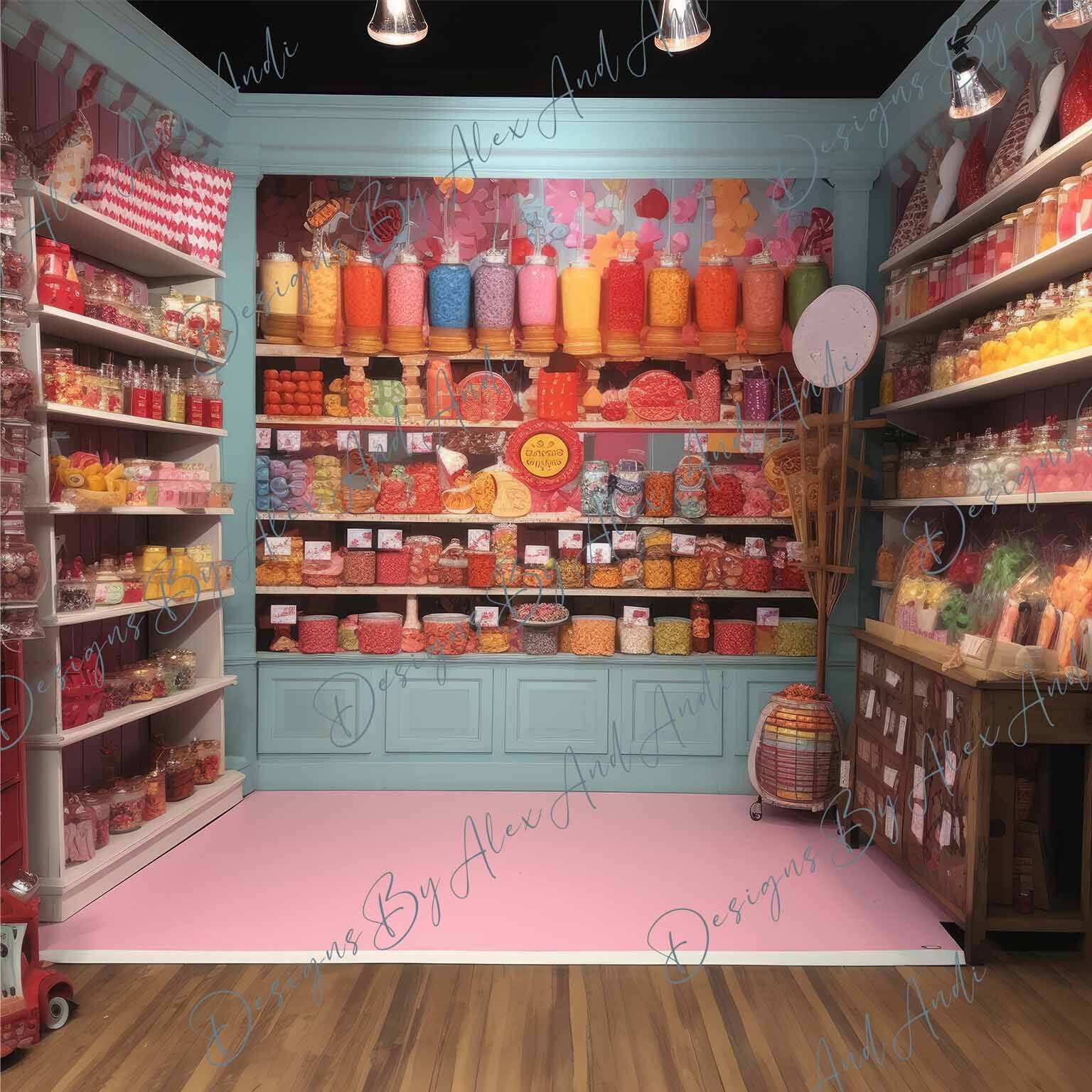 Candy Store Studio Backdrop Background Digital Photo Shoot Picture Prop ...