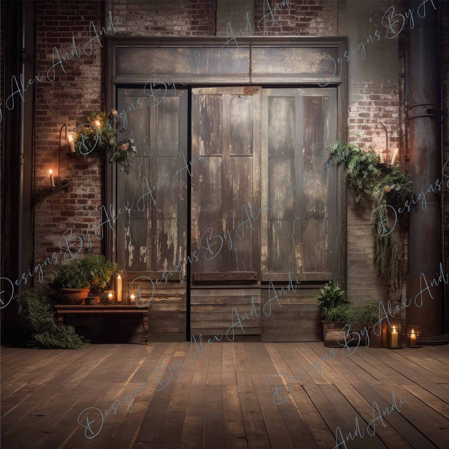 Rustic Door Digital Backdrop Overlay Background Event Photo Shoot ...