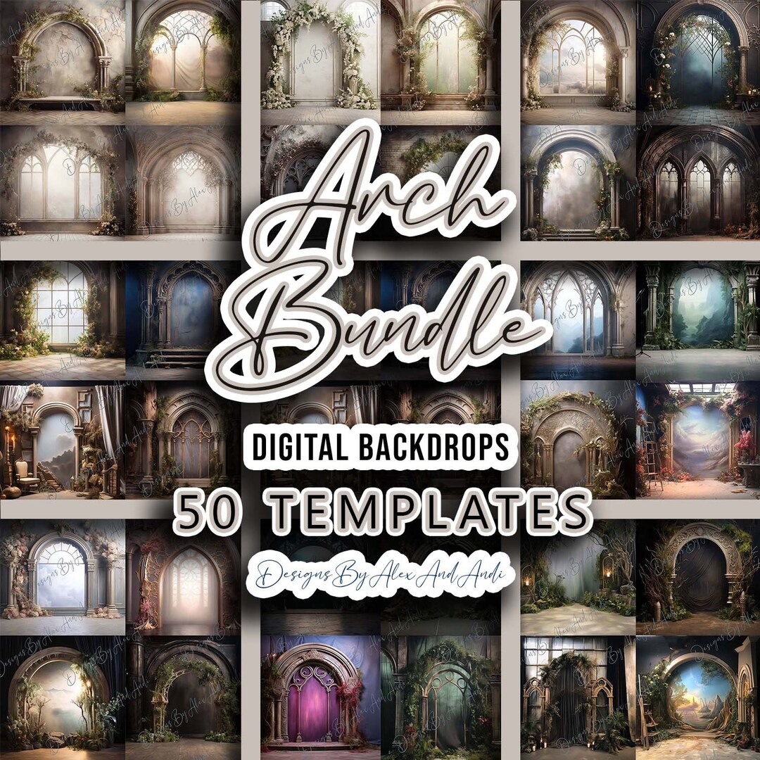 50 Arch Backdrop Backdrop Overlay Background Set Digital Photo Shoot ...